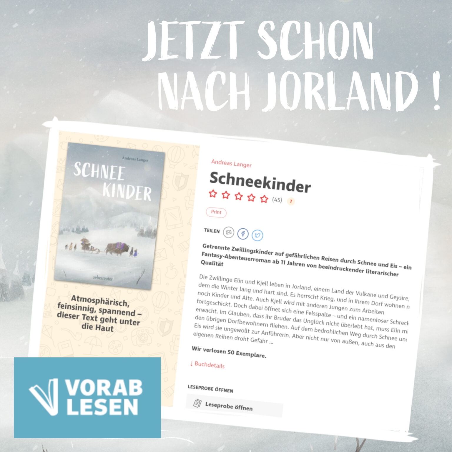 Die "Schneekinder" bei Vorablesen Junior — Andreas Langer